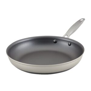 anolon achieve hard anodized nonstick frying pan/skillet, 12 inch, silver