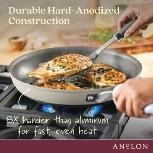 Anolon Achieve Hard Anodized Nonstick Frying Pan/Skillet, 12 Inch, Silver