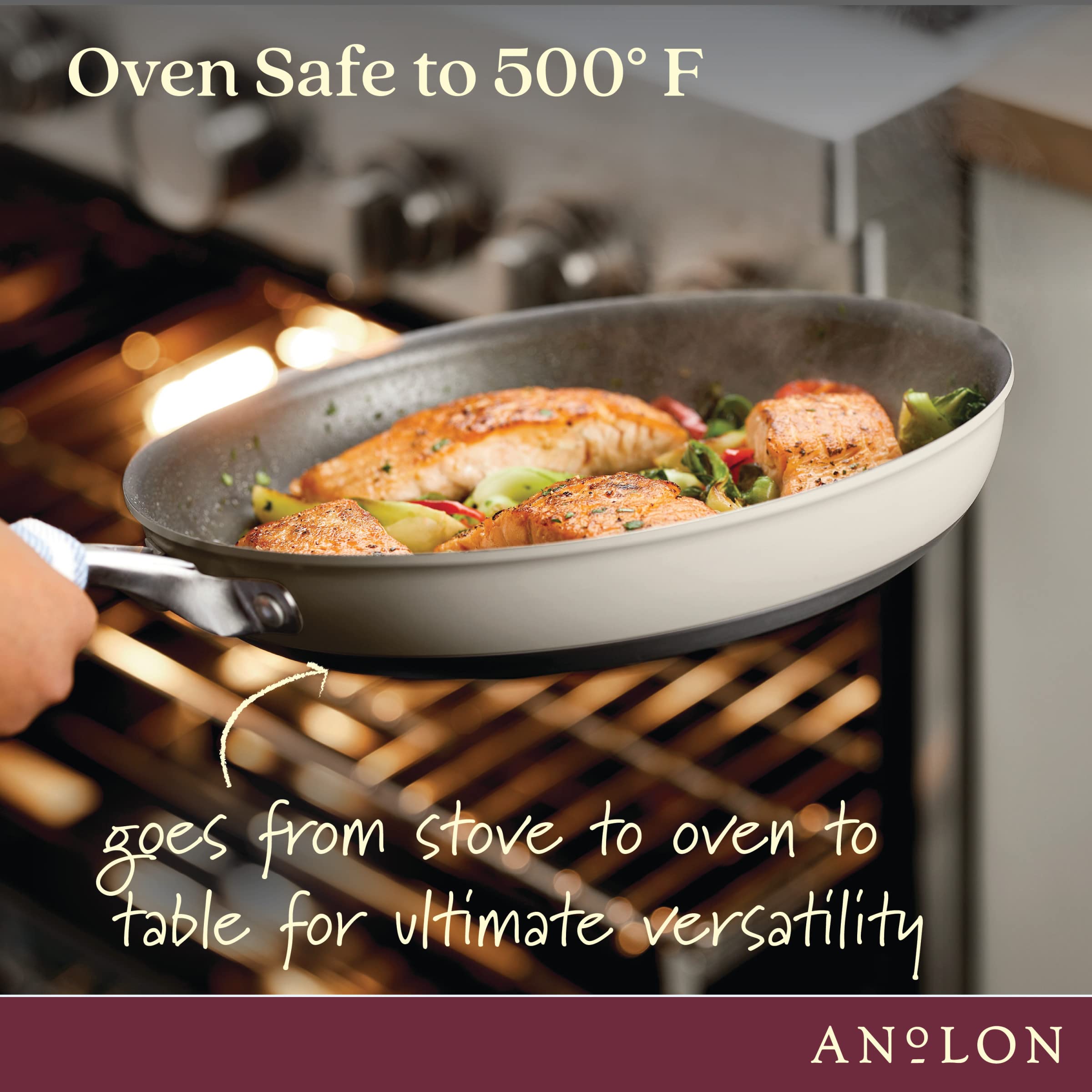 Anolon Achieve Hard Anodized Nonstick Frying Pan/Skillet, 12 Inch, Silver