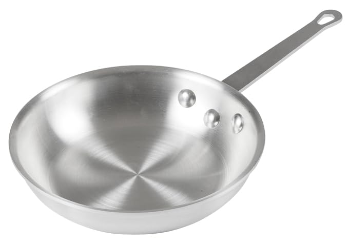 Winco AFP-8A Commercial-Grade Aluminium Fry Pan/Skillet, 8", Silver