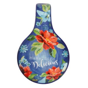 pioneer woman spring bouquet spoon rest blue floral make life delicious