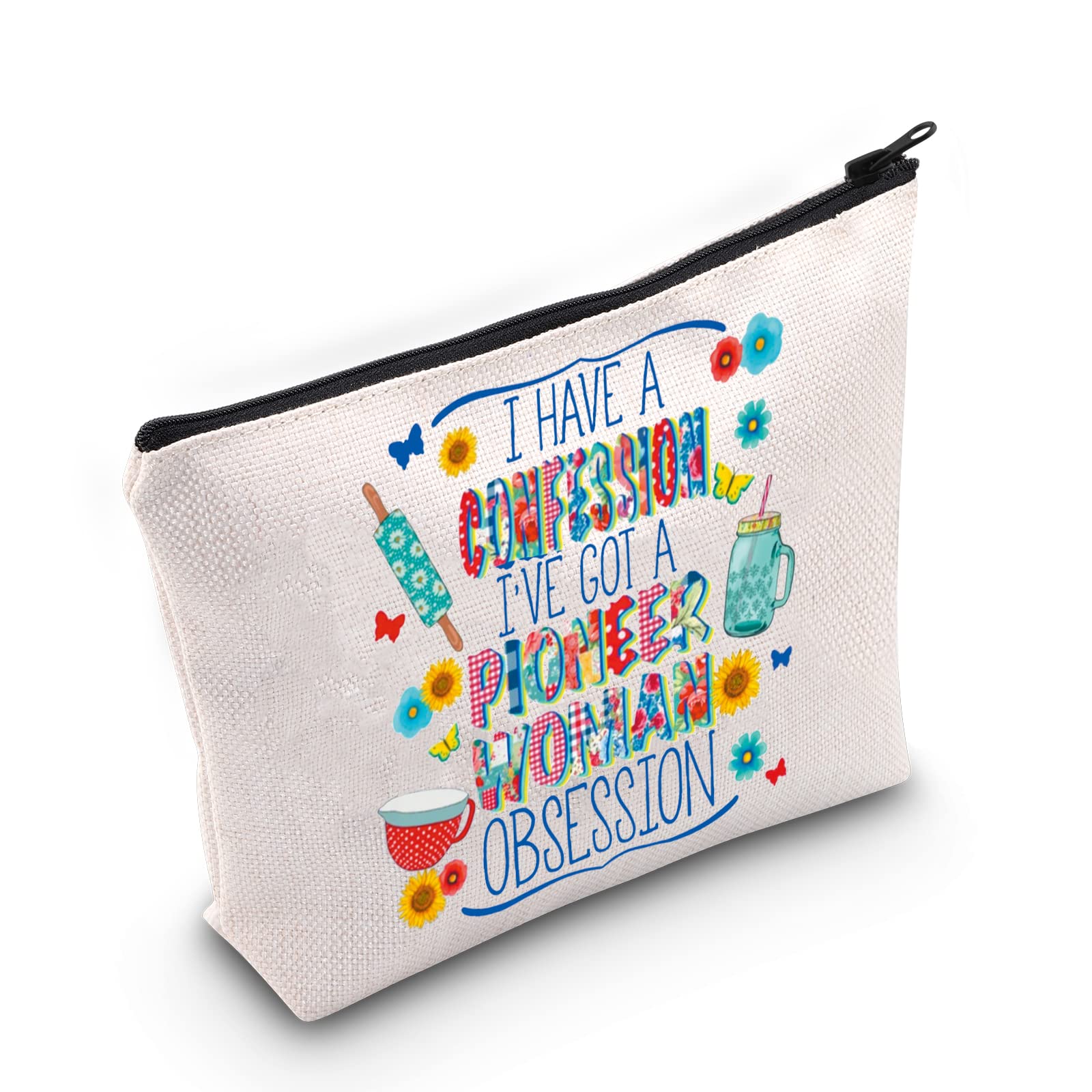 WZMPA Pioneer Woman Cosmetic Makeup Bag Cooking Lovers Gift I Have A Confession I've Got A Pioneer Woman Obsession Zipper Pouch Bag For Women Girls (Have A Confession)