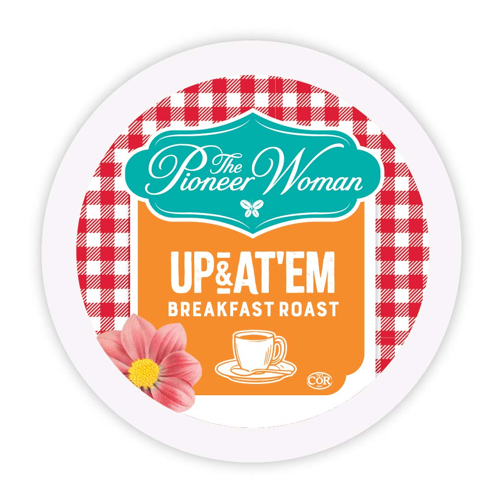 The Pioneer Woman Breakfast Blend Coffee Pods, Up & At 'Em, Medium Roast Coffee, Single Serve Coffee Pods for Keurig K Cups Machines, 24 Count