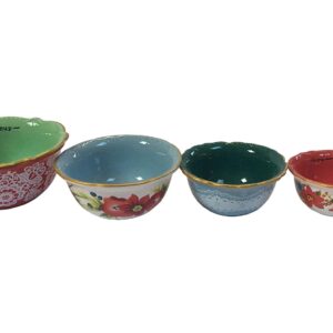 The Pioneer Woman Measuring Bowl Set 4pc Frost Floral Cups