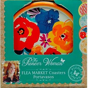 Pioneer Woman Flea Market Coasters - Set of 4 - Colorful Florals