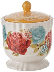 the pioneer woman blossom jubilee sugar pot, 5" tall and 4" in diameter