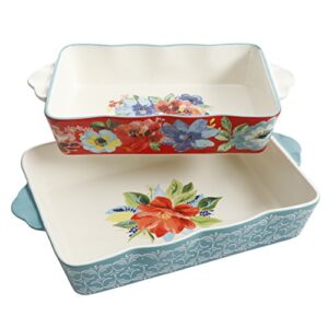 the pioneer woman baking dish spring bouquet 2-piece baker set floral