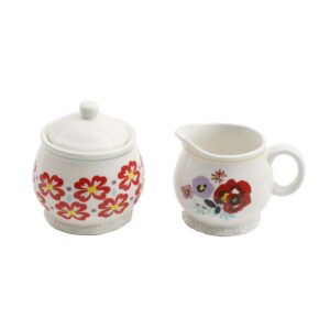 pioneer woman creamer and sugar bowl set