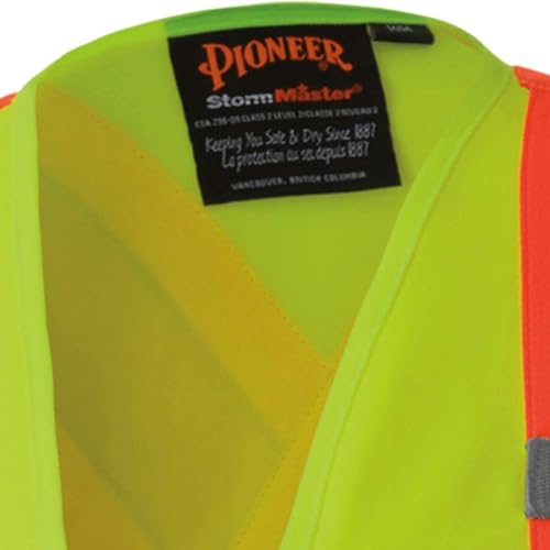 Pioneer Safety Vest for Women with Pockets - Hi-Vis Reflective Tape - for Construction - Yellow/Green