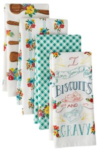 the pioneer woman cotton kitchen terry towels set of 4 biscuits and gravy