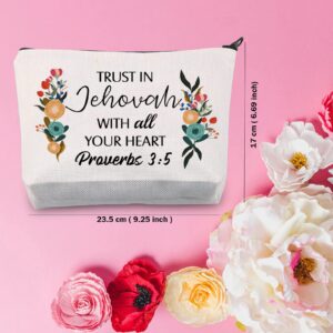 TSOTMO Jehovah Witness Gift JW Pioneer Gifts Pioneer Zipper Cosmetic Toiletry Pouch For Women Pioneer Life Gift (Proverbs 3:5)