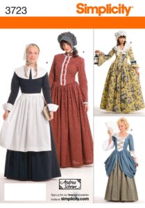 simplicity historical dresses sewing pattern costumes for women by andrea schewe, sizes 14-16-18-20-22