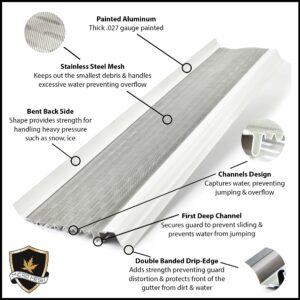 Waterlock Micromesh 6 inch Gutter Guards Leaf Protection, 100 Feet White, Stainless Steel Mesh, Aluminum Gutter Covers, Contractor Grade Gutter Guard from Manufacturer