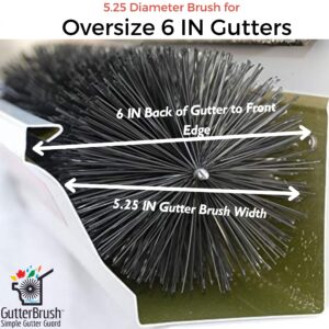 Gutter Filters By GutterBrush - 60 Ft. Prevent Gutter Clogs - Reduce Gutter Cleaning - Protects 6 Inch Gutters - Water Flows While Leaves Are Filtered Out