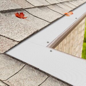 bjade's stainless steel mesh gutter guard cover,leaf protection,diy work for 6'',5'',4''system,prevents roof clogged downspouts,48ft