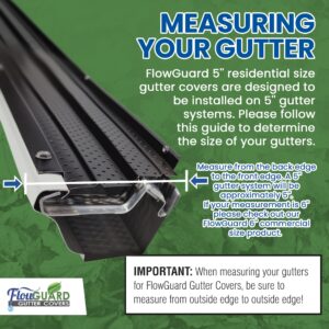 FlowGuard High Clearance Premium 50-Year Gutter Cover System - Thermal Thaw Black 5 Inch Aluminum Gutter Guards, 102 Feet - by FlexxPoint