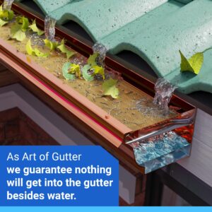 Waterlock Flat Under The Shingle Micromesh Gutter Guards in Copper for Half Round Gutter, 5 inch, 6 inch, 7 Inch Box Gutters, Commercial Gutters, Premium Quality Gutters from Manufacturer (25 Feet)