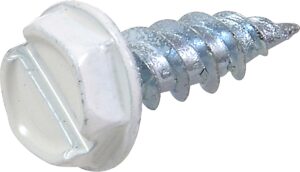 hillman 35263 white painted hex washer-head self-piercing screws (#7 x 1/2") - 100 pieces