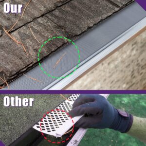 Mxclimate Gutter Guard 5'',Stainless Steel DIY Gutter Cover System 48ft,Micromesh Gutter Guards Downspout Leaf Protection fits any Traditional Roof Gutter Type