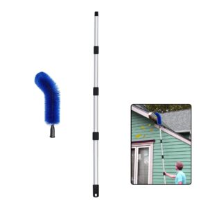 bjade's gutter cleaning brush gutter guard cleaner tools with extendable telescopic pole,easy remove leaves and debris from the ground