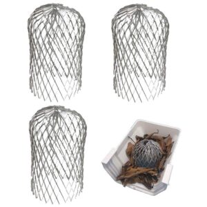 lainrrew 3 pcs gutter guard 3 inch flexible aluminum filter strainer rain gutters strainer downspout guard protection net cover stop blockage from leaves & debris (style 1)