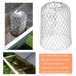 Lainrrew 3 Pcs Gutter Guard 3 Inch Flexible Aluminum Filter Strainer Rain Gutters Strainer Downspout Guard Protection Net Cover Stop Blockage from Leaves & Debris (Style 1)