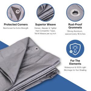 Kotap 6 x 10 Ft. Heavy-Duty Protection/Coverage Tarp, Superior Weave for Greater Longevity, 10-mil Multi-Use, Waterproof, TRS-0610, Silver (1-Pack)