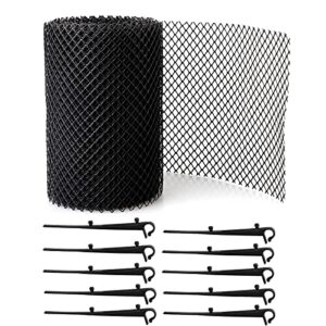 gutter mesh guard 6 inch x 20 ft gutter guards mesh 10 clip fixing hooks protect from leaves or debris clogging gutter downspout and drain