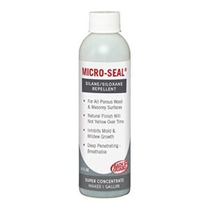 rain guard pro cr-0359 micro-seal 6 oz concentrate makes 1 gallon -clear natural finish -all purpose deep penetrating water repellent protection for wood, concrete and masonry surfaces - pro approved