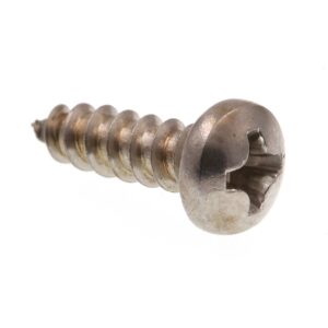 prime-line 9019225 sheet metal screw, self-tapping, pan head phillips, #6 x 1/2 in, grade 18-8 stainless steel, pack of 100