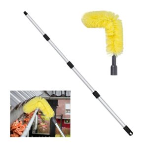 daisypower gutter cleaning tools gutter cleaning brush from ground.gutter cleaner tool with 5.5 ft telescoping extension pole,easy remove leaves and debris