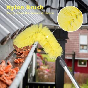 Daisypower Gutter Cleaning Tools Gutter Cleaning Brush from Ground.Gutter Cleaner Tool with 5.5 ft Telescoping Extension Pole,Easy Remove Leaves and Debris