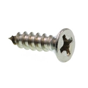 prime-line 9016185 sheet metal screw, self-tapping, flat head phillips, #6 x 1/2 in, grade 18-8 stainless steel, pack of 25