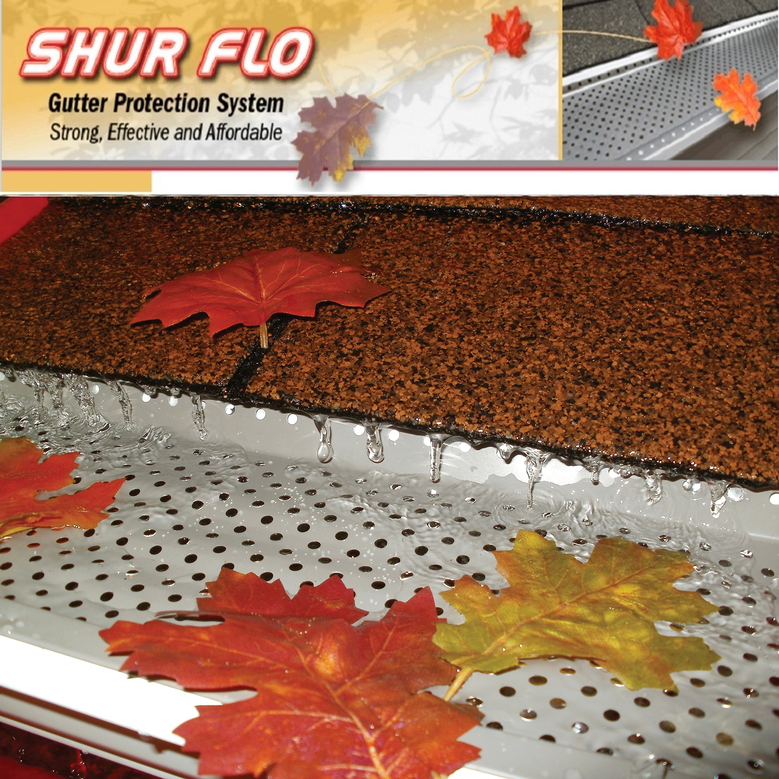 (200 feet) Shur Flo X Leaf Guard Gutter Protector for 5" K-Style Gutters. White Aluminum. 50 Panels x 4.00' Each.