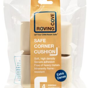 Roving Cove Corner Protector for Baby (4 Large Corners), Hefty-Fit Heavy-Duty Soft Rubber Foam Furniture Corner Bumper Guards, 3M Adhesive Pre-Taped, Oyster White (Off White)