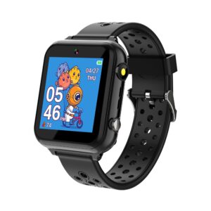 jwatch kids smart watch phone sos with 10 stories 24 puzzle games pedometer boys girls gift for birthday christmas （black）