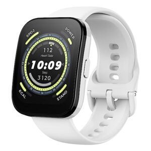 amazfit bip 5 smart watch 46mm, gps, bluetooth calling, 10-day battery, step tracking, heart-rate monitoring & vo2 max, sleep & health monitoring, alexa built-in, ai fitness app(white)