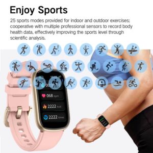 Fitness Tracker Smart Watch Women Men 1.47 Inch Touch Screen Activity Tracker for Android iOS Phones Exercise Watch with 24 Sports Modes Pedometer Calorie Step Counter Sleep Heart Rate Monitor