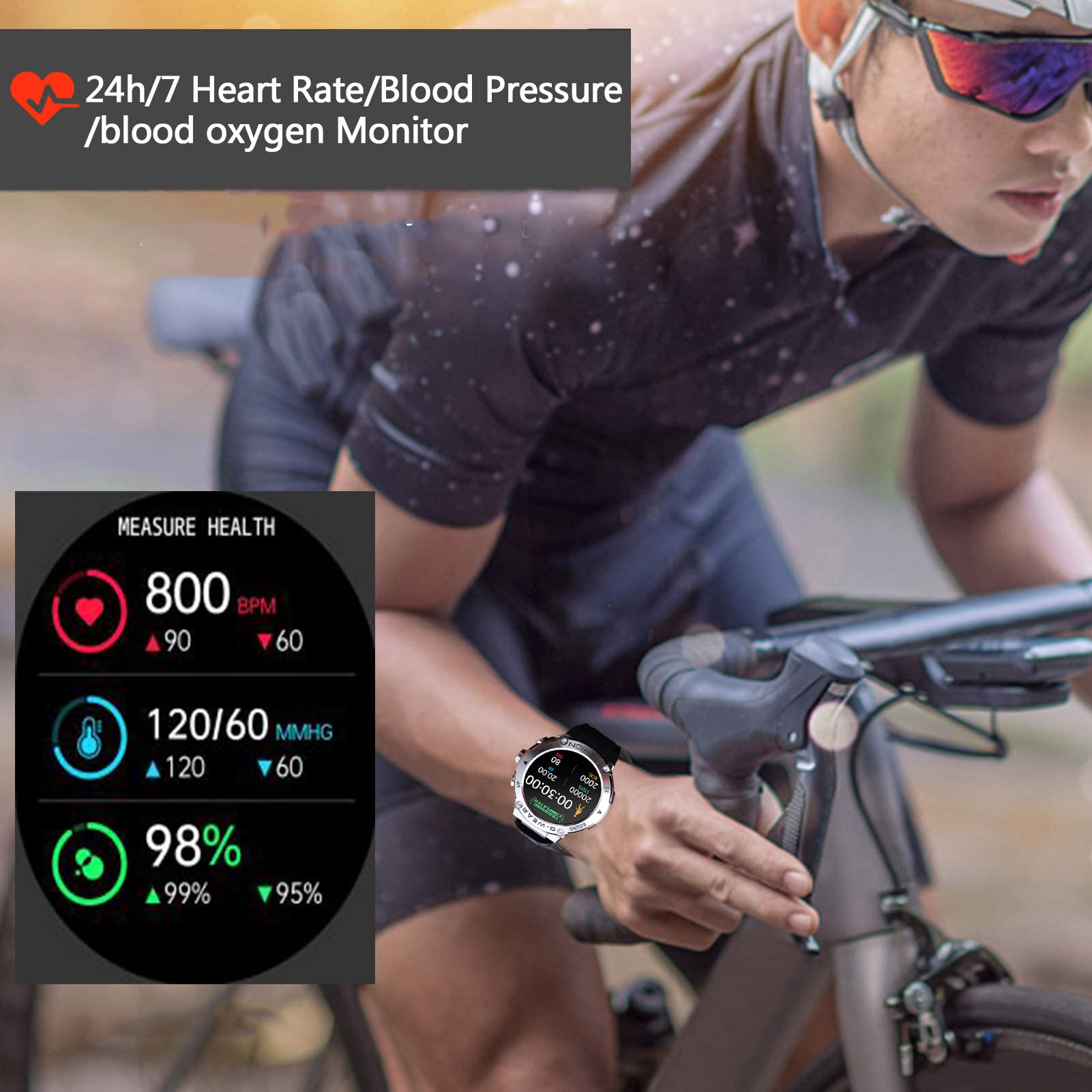 Smart Watches for Men Activity Fitness Tracker Smartwatch with Bluetooth Call Blood Pressure Heart Rate SpO2 Sleep Monitor Pedometer Waterproof Sport Watches Compatible with Android iOS Phone…