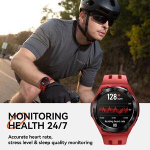 Mentech Xe1 Smartwatch, Lightweight Fitness Tracker with 1.2” Touch Screen, 110 Sport Modes, GPS, Sunlight-Visible, 5ATM Waterproof, 14-Day Battery Life, for Android and iOS Phones