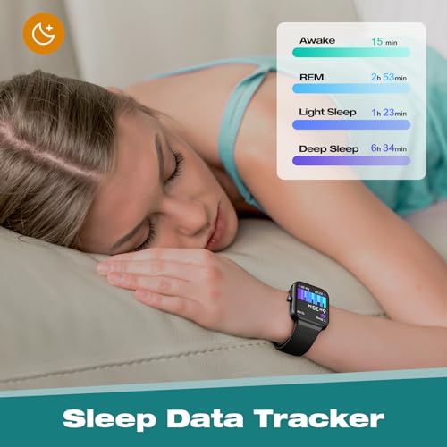 Quican Smart Watch for Women Answer/Make Calls, 1.83'' Fitness Tracker Watch Alexa Built-in, Sleep Heart Rate Monitor, 2024 Ladies Smartwatches 120 Sport Modes 110 Dials, for Android iOS Phone Dark