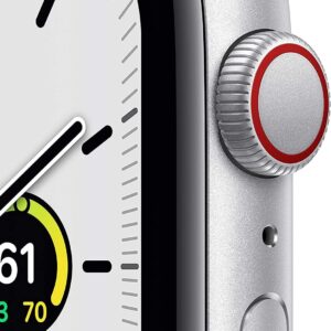 Apple Watch SE (GPS + Cellular, 40mm) Silver Aluminum Case with White Sport Band (Renewed)