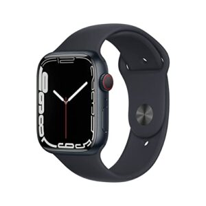 apple watch series 7 (gps + cellular, 41mm) - midnight aluminum case with midnight sport band (renewed premium)