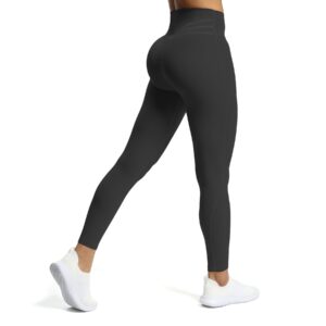 aoxjox high waisted workout leggings for women compression tummy control trinity buttery soft yoga pants 26" (black, x-small)