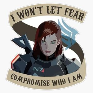 paragon shepard mass effect sticker bumper sticker vinyl decal 5"