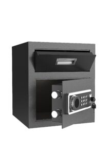 2 cub security business safe and lock box with digital keypad,drop slot safes with front load drop box for money and mail,business