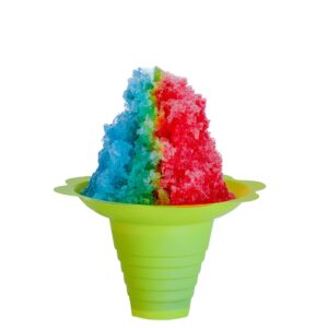 Paragon - Manufactured Fun 12-Ounce SNO-Cone Flower Drip Tray Cups, 100-Cup Case, Assorted: Blue, Yellow, Orange and red, 1 Count (Pack of 1)