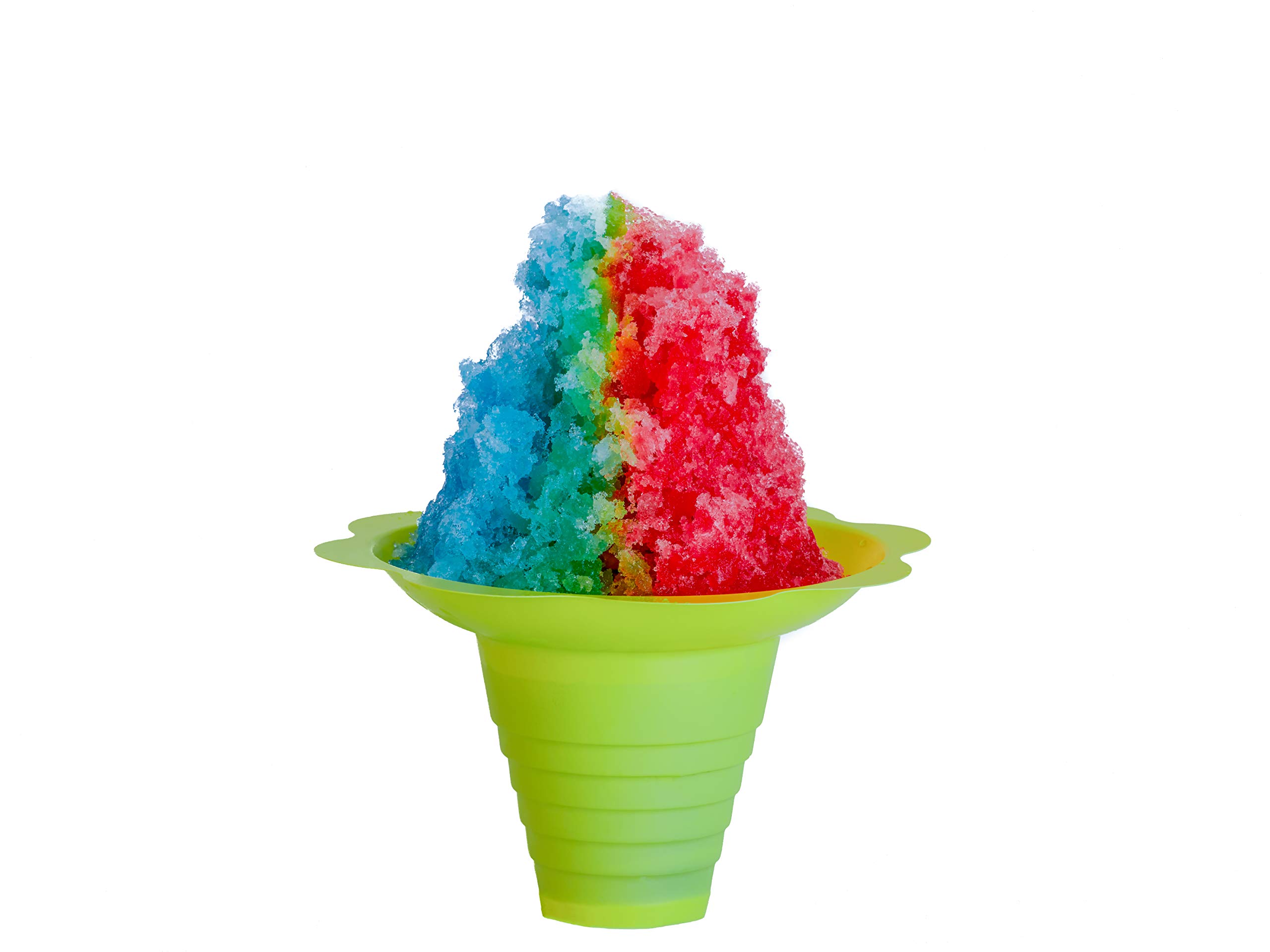 Paragon - Manufactured Fun 12-Ounce SNO-Cone Flower Drip Tray Cups, 100-Cup Case, Assorted: Blue, Yellow, Orange and red, 1 Count (Pack of 1)