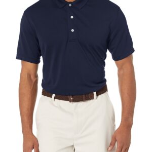 PGA TOUR Men's Big and Tall Airflux Short Sleeve Solid Golf Polo-Shirts, True Navy, 3X