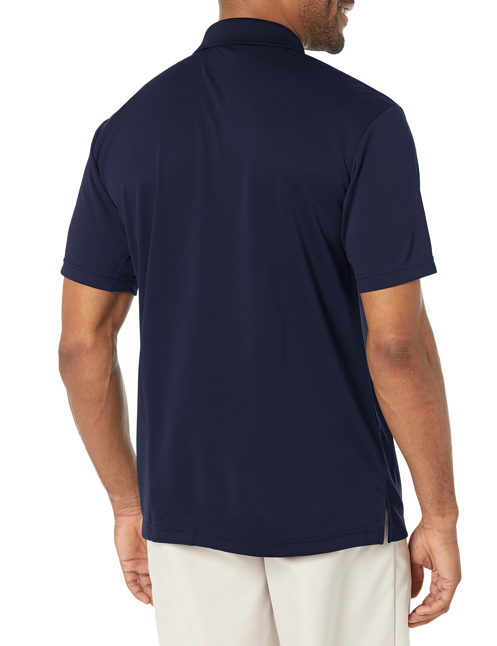 PGA TOUR Men's Big and Tall Airflux Short Sleeve Solid Golf Polo-Shirts, True Navy, 3X